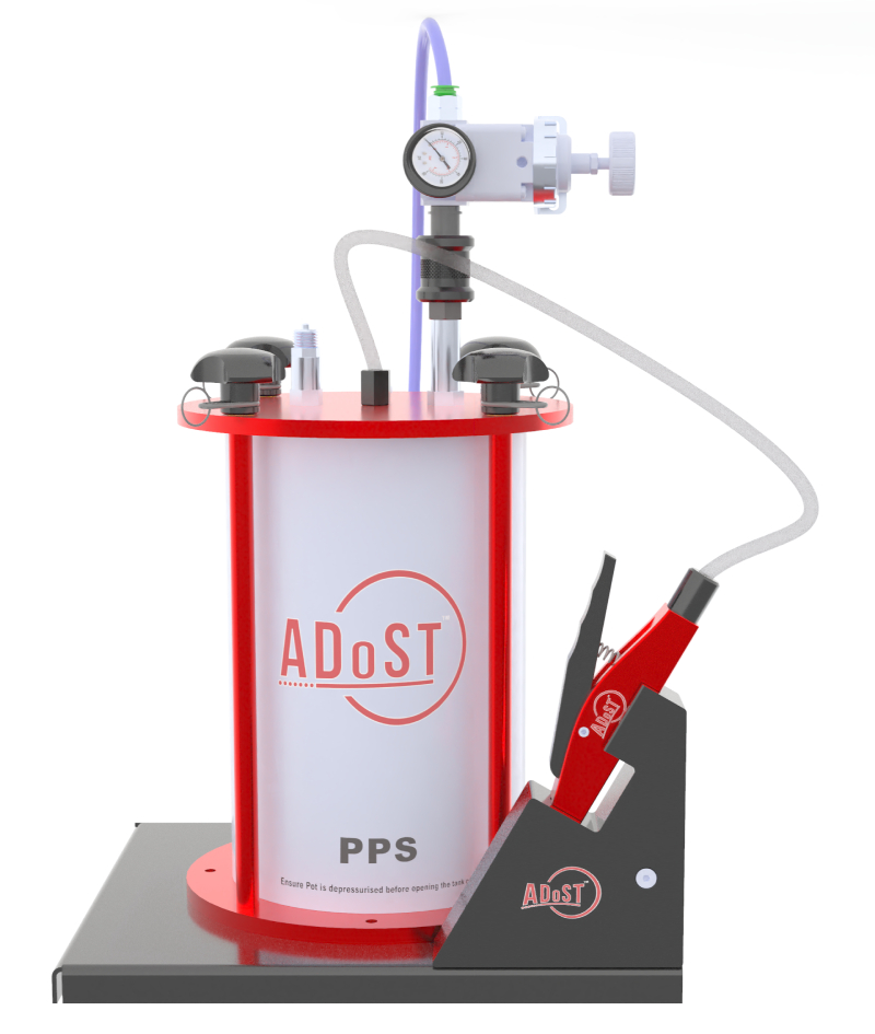 Manually operated pressure pot dispenser for anaerobic & cyanoacrylate ...